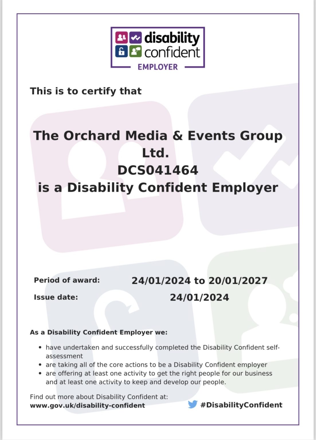 We are delighted to announce that we are now a recognised Disability ...